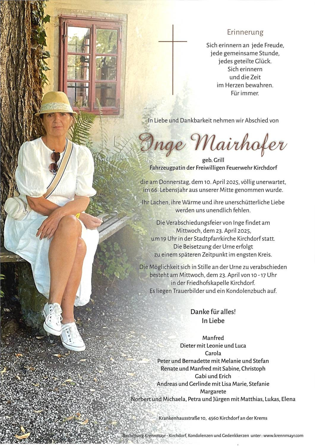 Todesfall Inge Mairhofer